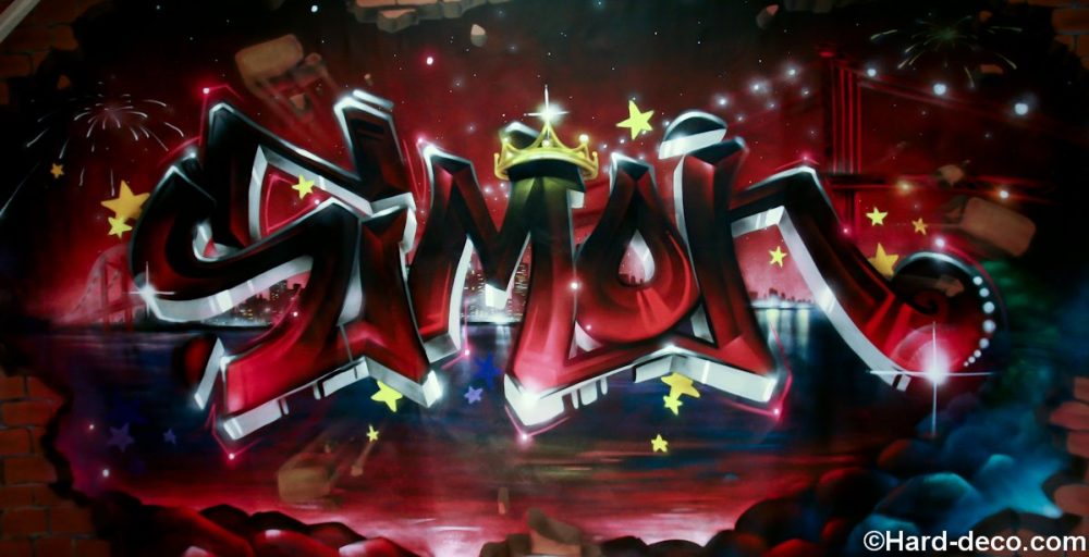 Toile graffiti pour la Bar Mitzvah de Simon